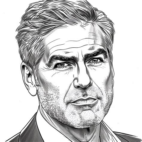 George Clooney Coloring Page