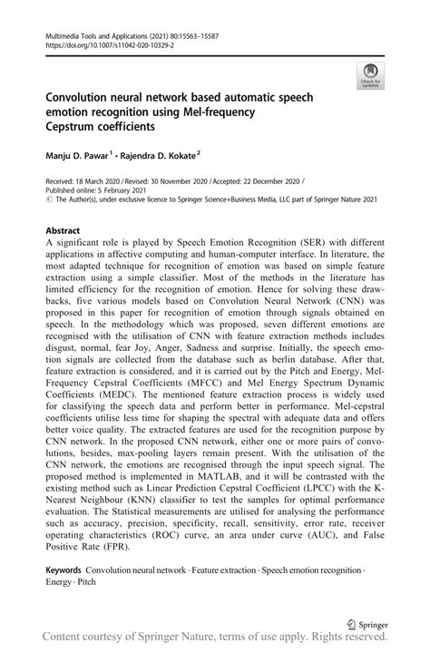 Convolution Neural Network Based Automatic Speech Emotion Recognition Using Mel Frequency