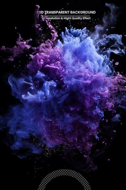 Premium Psd Colorful Pink And Blue Smoke On A Black Isolated