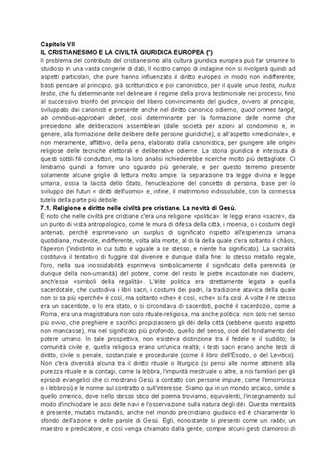 Teologia Prof De Bertolis Capitolo Vii Il Cristianesimo E La CiviltÀ Giuridica Europea