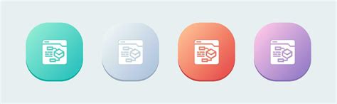 Algorithm Solid Icon In Flat Design Style Programming Signs Vector Illustration