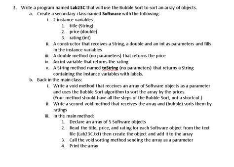 Solved A 3 Write A Program Named Lab23c That Will Use The