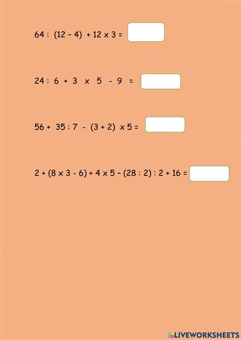 Operaciones Combinadas Online Exercise For 5º Live Worksheets