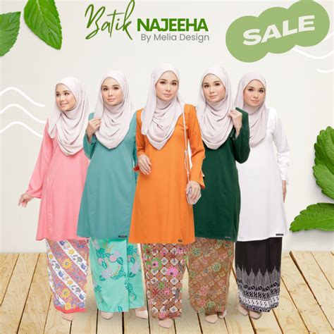 By Melia Design Batik Viral Baju Kurung Pesak Pahang Plain Murah Kurung