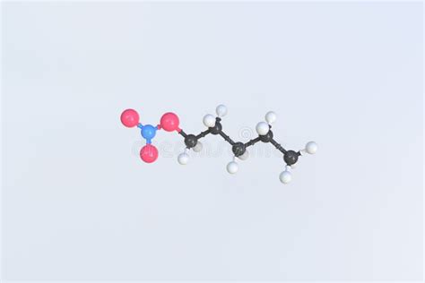 Amyl Nitrate Molecule Isolated Molecular Model 3d Rendering Stock Illustration Illustration