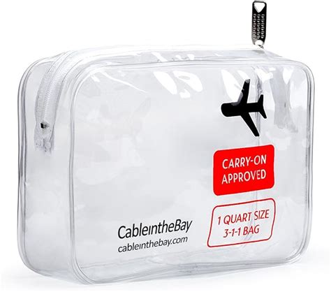 Cableinthebay Tsa Approved Clear Travel Toiletry Bag Quart