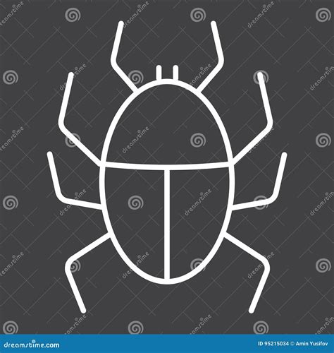 Virus Line Icon Infection And Security Stock Vector Illustration Of Icon Computer 95215034