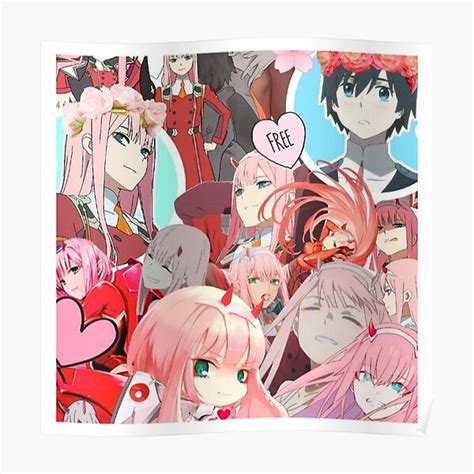 Zero Two Collage 2 Poster For Sale By Famefemale Redbubble
