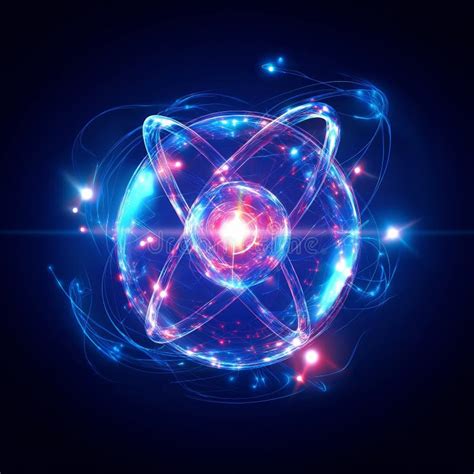 Atom With Rotating Electrons Energy And Matter Concept Background