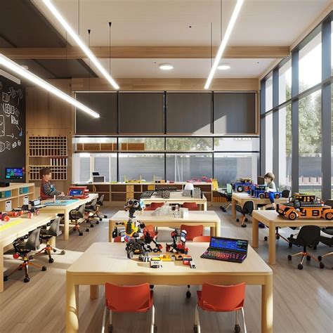A Visual Of A Classroom With Coding And Robotics Kits Used For Stem Education Premium Ai