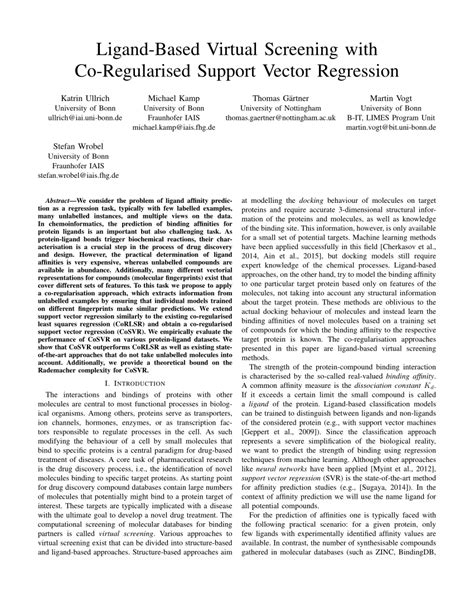 Pdf Ligand Based Virtual Screening With Co Regularised Support Vector