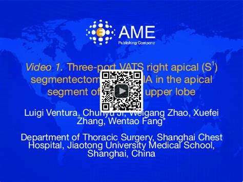 Three Port Vats Right Apical S 1 Segmentectomy For A Mia In The Download Scientific Diagram