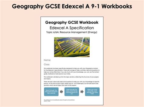 Gcse Geography Edexcel A Workbook Topic 66a Resource Management Energy Teaching Resources