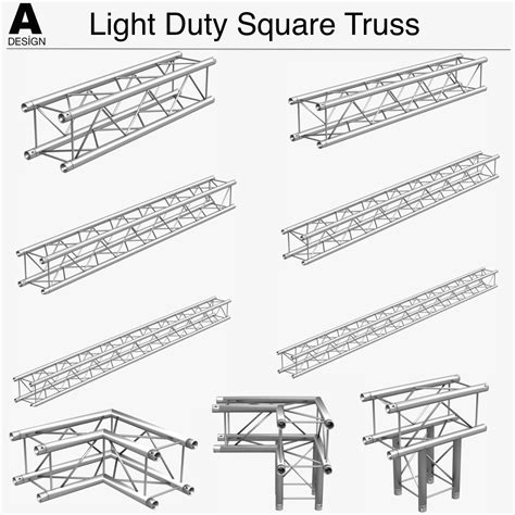 Trusses Square Triangular Beam Bundle 3d Model Collection 129 Pcs Modular