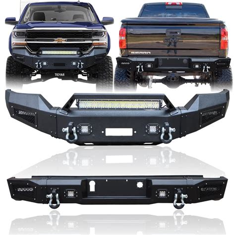 Front And Rear Bumpers Upgraded Texture Black Compatible With 2016