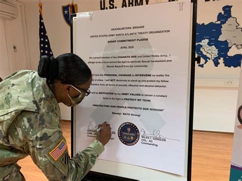 Our Brigade Command Team Signs The 2020 Sharp Commitment Pledge The Army Has A Zerotolerance