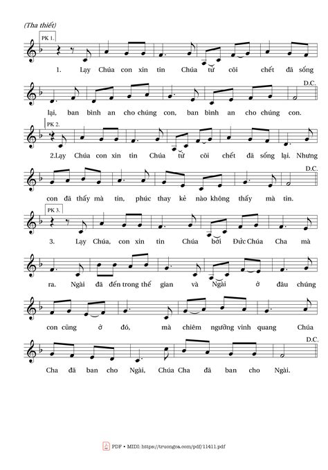 Sheet Con Xin Tin Pdf Lời And Hợp âm Nốt Nhạc