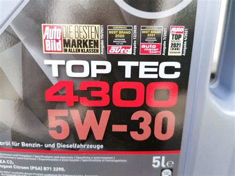 5 Liter Motoröl Liqui Moly Top Tec 4300 5W-30 | Kaufen auf Ricardo
