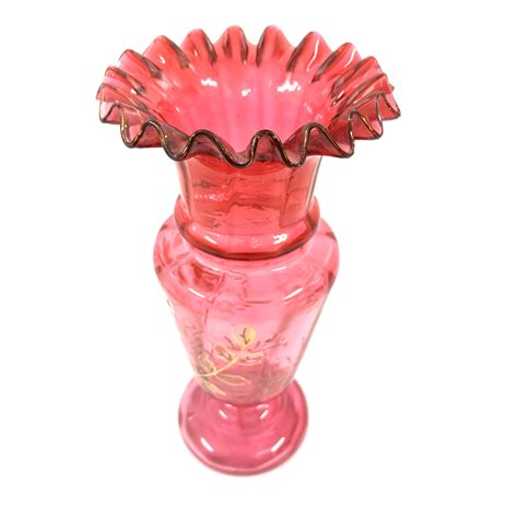 Vintage Pink Glass Flower Vase Etsy