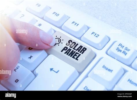 Conceptual Display Solar Panel Word Written On Designed To Absorb Suns