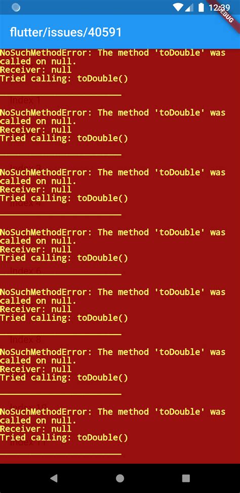 Todouble Was Called On Null · Issue 40591 · Flutterflutter · Github