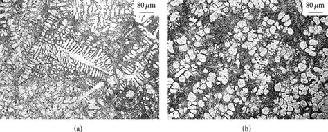 Microstructure Of Gravity Casting And Nlsc Of Adc12 Alloy A Gravity