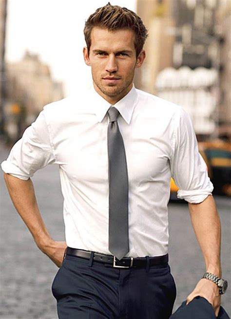 White Dress Shirt Tie Male Model Andrew Cooper For Dkny Well