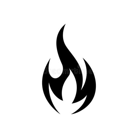 Fire Flame Icon Black Icon Isolated On White Background Stock Vector
