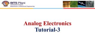 Analog Electronics Tutorial Problems Solved Ppt