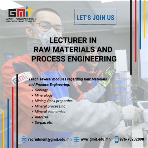 🇲🇳🇩🇪 Нээлттэй ажлын байранд урьж байна Эрдэс түүхий эд боловсруулалтын