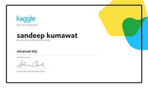 Sql Dataanalytics Kagglecertification Datascience Careergrowth Continuouslearning Sandeep K