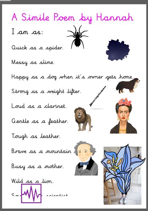 A Few Simile Poems From P4l😎 Greenisland Primary School