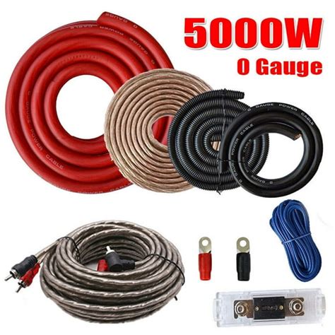Crisp Car Audio 8 Gauge Cable Kit Amp Amplifier 5m Rca Subwoofer Sub Wiring 1500w Usa