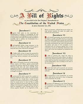 Bill Of Rights Poster With Pictures