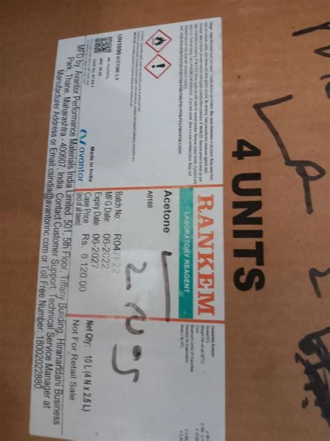Rankem Acetone At ₹ 250litre Acetone Solvent In Ankleshwar Id
