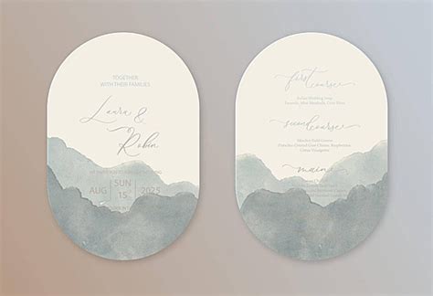 Navy Watercolor Wedding Invitation Template With Arch Design Vector Spring Modern Elegant Png