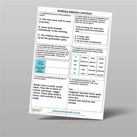 Year 4 Modifying Adjectives And Nouns Application Resource Classroom