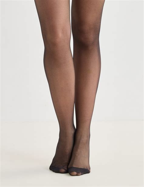 Columbine Plus Back Seam Pantyhose Black Hosiery