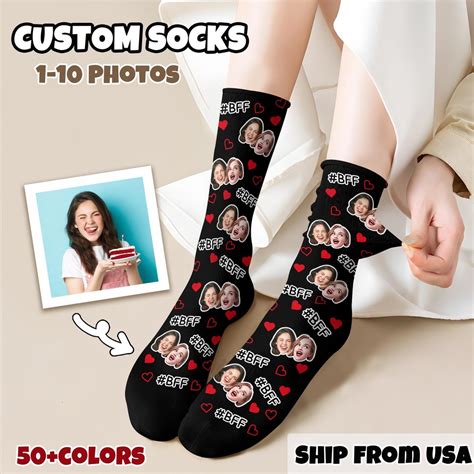 Custom Face Socks Personalized Photo T Etsy