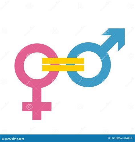 Gender Equal Sign Vector Icon Men And Women Equal Concept Icon On