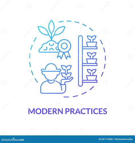 Modern Practices Blue Gradient Concept Icon Stock Illustration