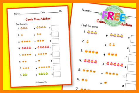 Halloween Candy Corn Addition Worksheet Classroom Star Worksheets