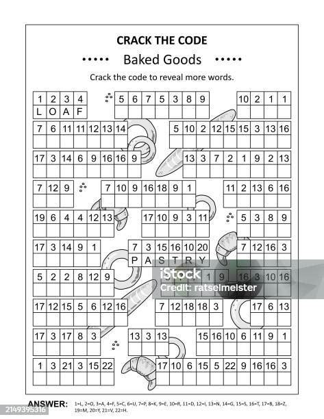 Crack The Code Word Game With Baked Goods Words Stock Illustration Download Image Now