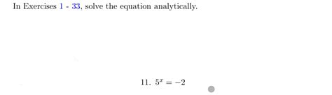 Solved In Exercises 1−33 Solve The Equation Analytically