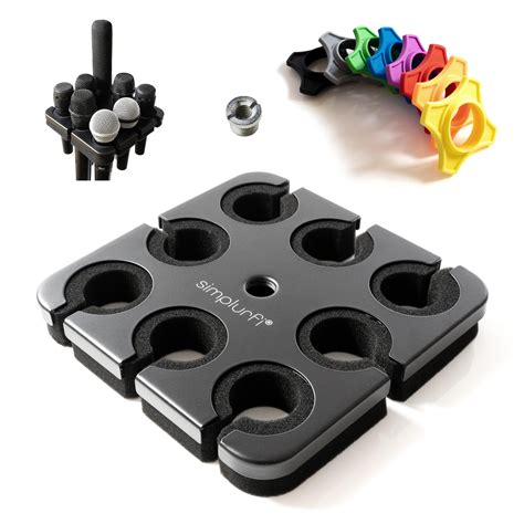 Simplurfi Multi Microphone Holder For Mic Stand Square