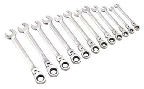 Siegen S0635 Flexi Head Combination Ratchet Ring Spanner Set 12pc Ccw Tools