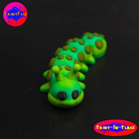🐛 Cute Flexi Tiny Caterpillar・ Stl File For 3d Printing・cults