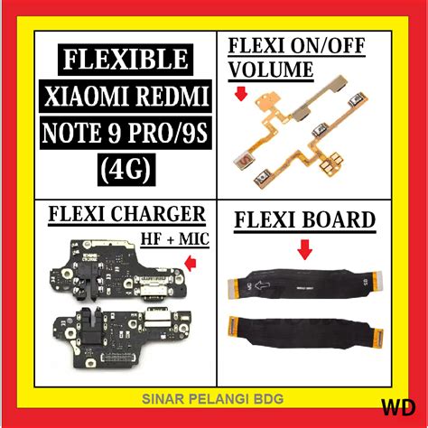 Jual FLEXI XIAOMI REDMI NOTE 9 PRO NOTE 9S 4G FLEXIBLE ON OFF VOLUME BOARD MAINBOARD PCB CHARGER