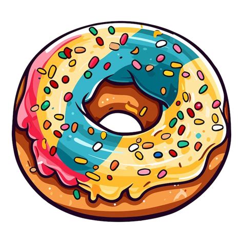 Premium Vector Vanilla Sprinkle Donut Clip Art Illustration