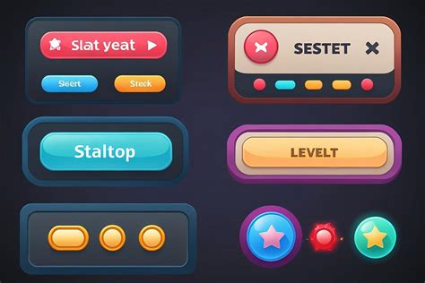 Soft Style Game Ui Vector Set Select Level And Level Start Popup Button